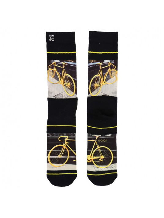 XPOOOS Men socks YELLOW BIKE