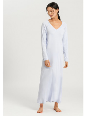 hanro blue Long night dress coton